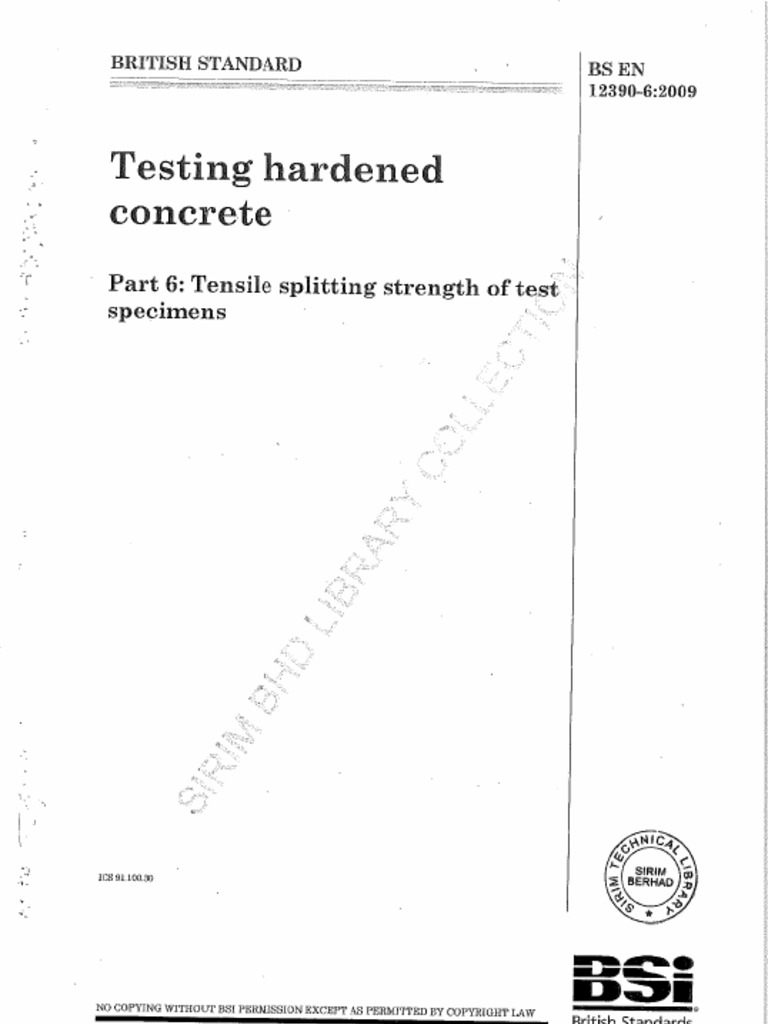 BS en 12390-6 2009 | PDF