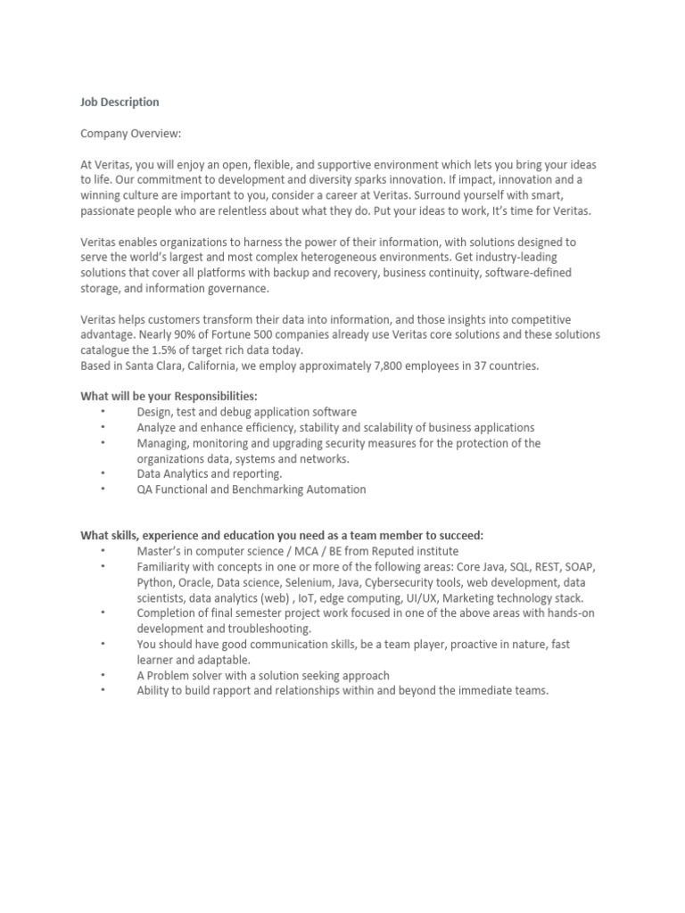 Intern JD - IT-1 | PDF