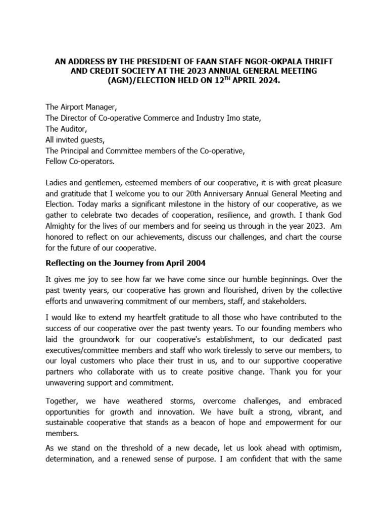 2023 Agm Speech | PDF | Economies