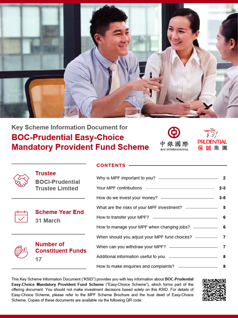 1 (I) - Key Scheme Information Document For BOC-Prudential Easy-Choice ...