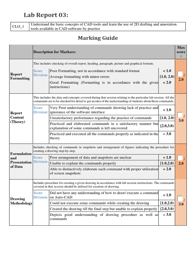 RUBRICS of Report 03 (MD CAD-I) | PDF | Computing RUBRICS of Report 03 (MD CAD-I) | PDF | Computing