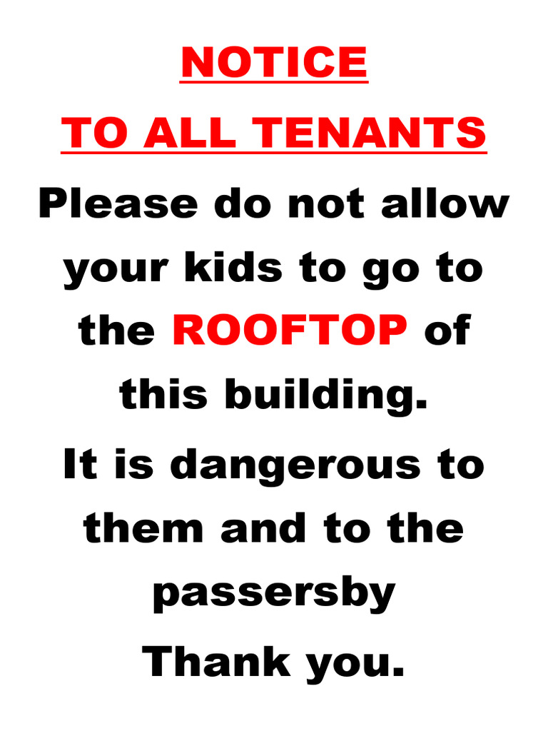 Notice To Tenants | PDF