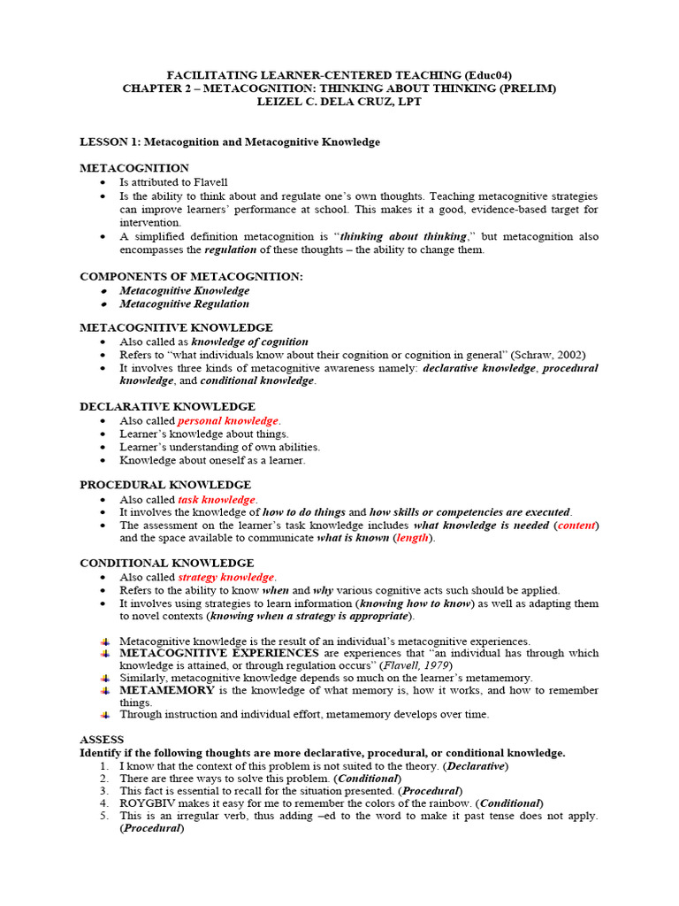 Chapter 2 FLC | Download Free PDF | Metacognition | Learning