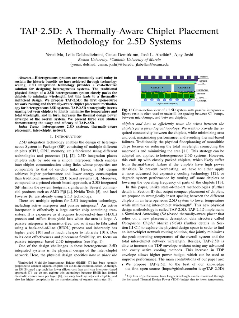 Ma - TAP 2.5D DATE2021 | PDF | Computer Engineering | Integrated Circuit
