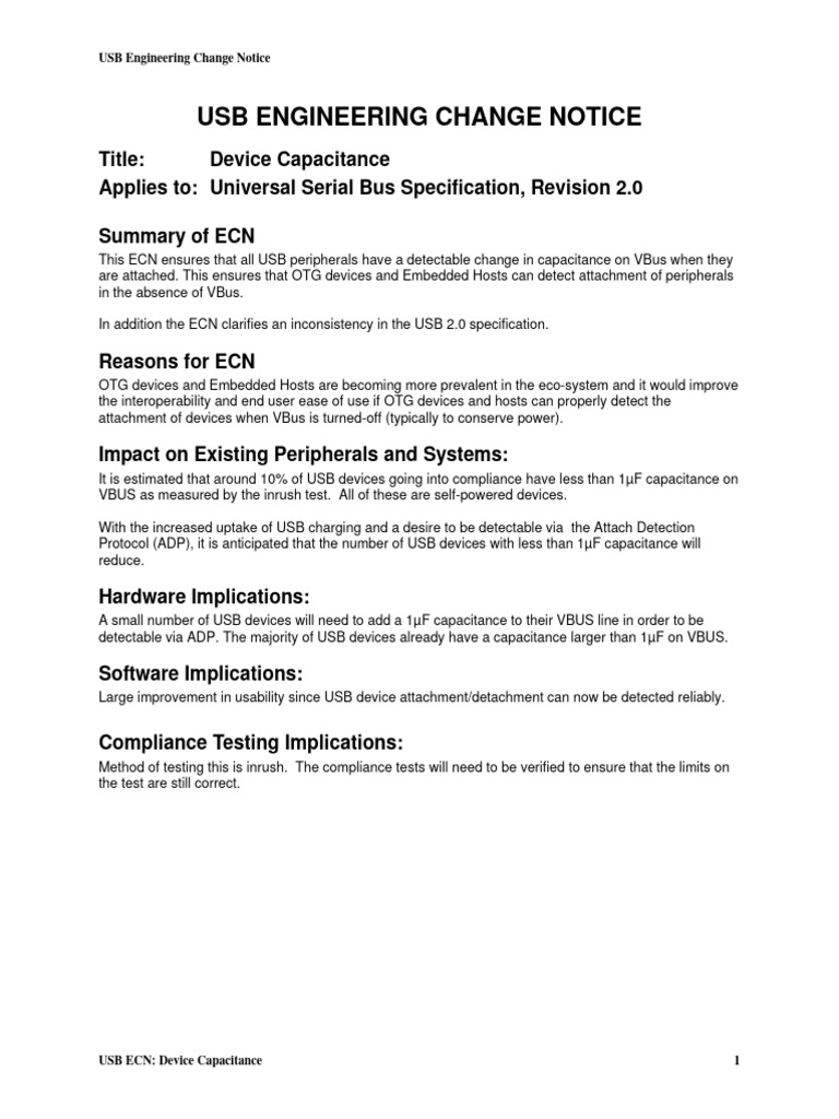 USB VBus Capacitance Requirements | PDF | Usb | Electrical Engineering