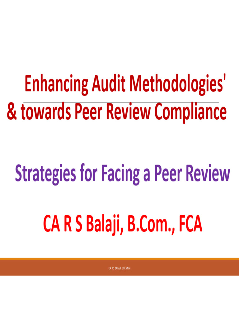 Enhancing Audit Quality and Peer Review - by RSB | PDF | Audit | Going ...