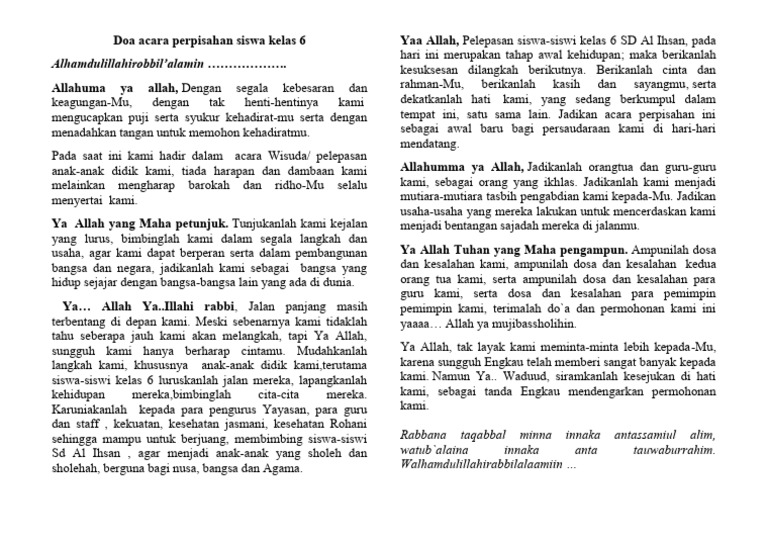 Contoh Teks Doa Wisuda | PDF | Gaya Hidup | Kesehatan Holistik