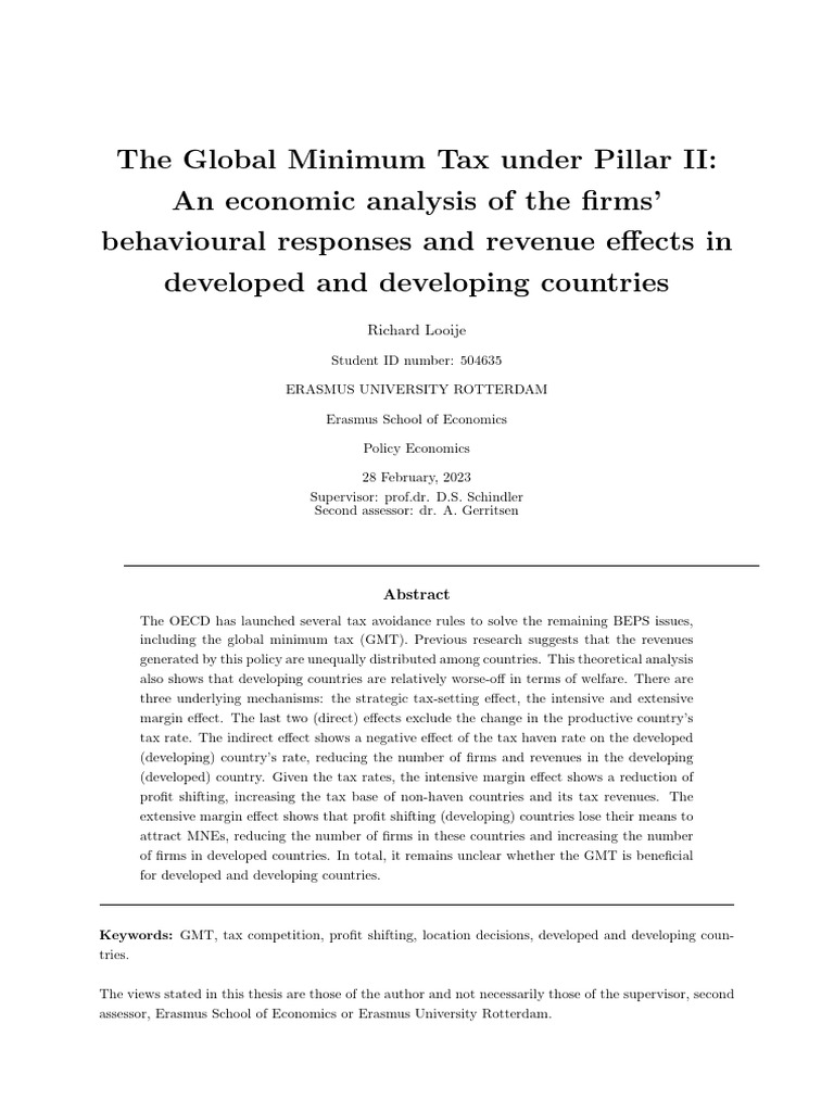 Looije - Thesis Final | PDF | Taxes | Profit (Economics)