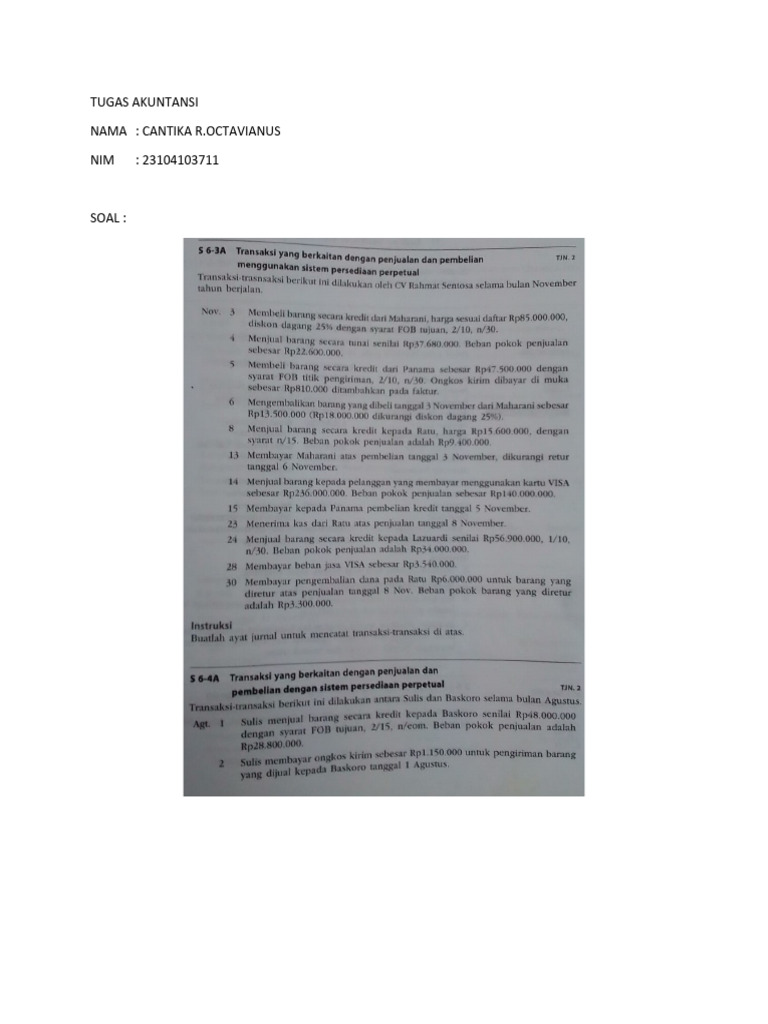 Cantika Oct-1a1-Tugas Akuntansi | PDF