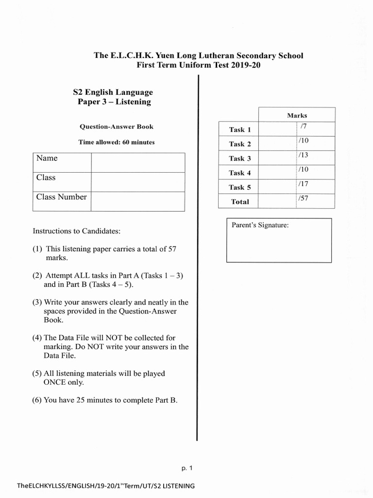 1920 S2 UT1 Listening QAB PDF | PDF | Tablet Computer | Computing