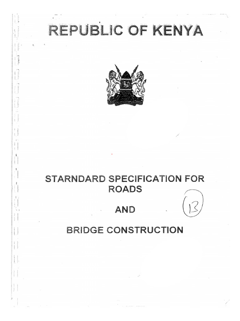 Standard Specification For Roads and Bridge Construction | PDF ...