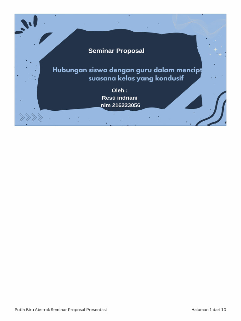 Putih Biru Abstrak Seminar Proposal Presentasi - 20240530 - 022147 - 0000 | PDF