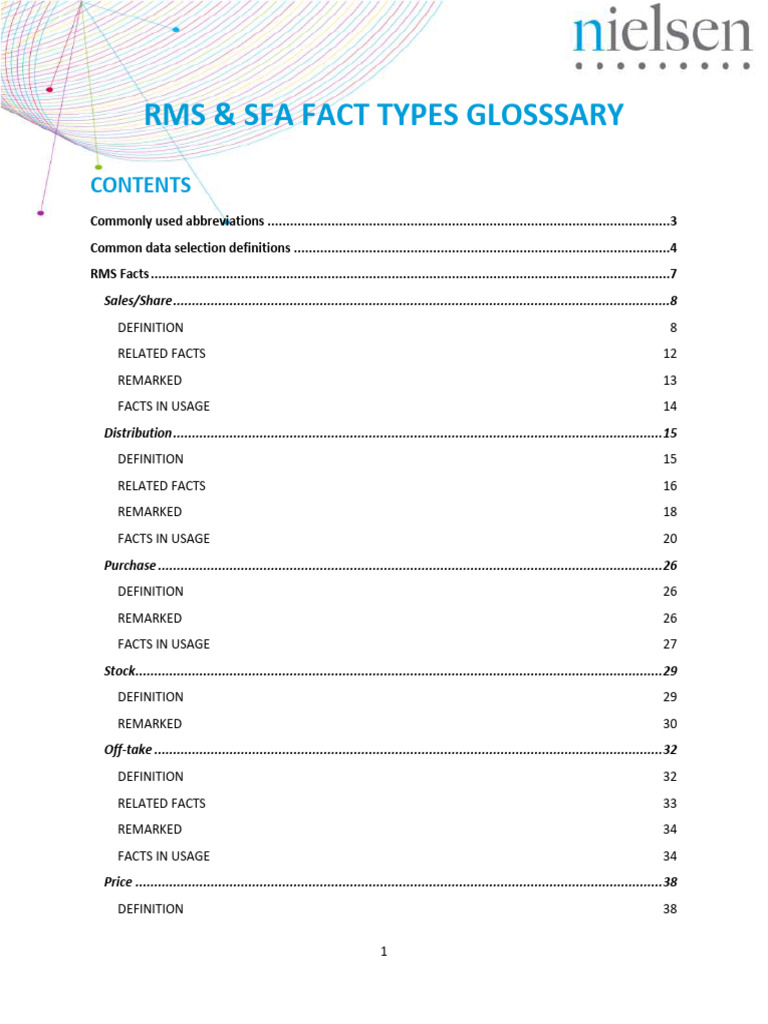 RMS SFA Glossary 160509 1 | PDF | Stocks | Databases