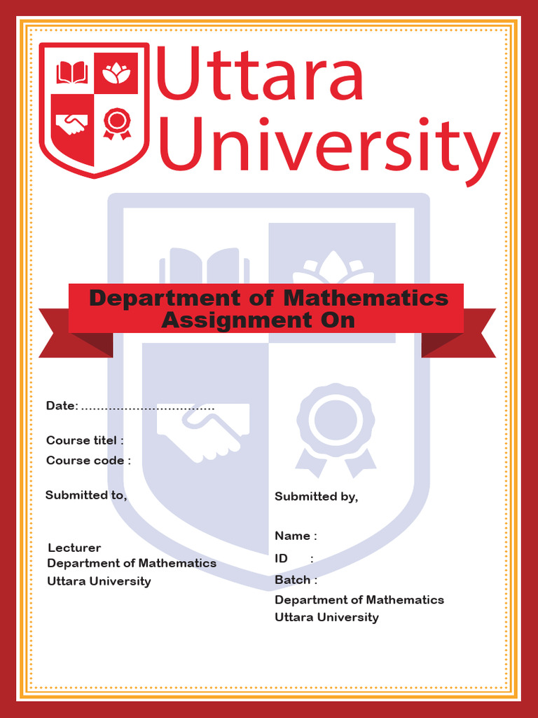 Uttara University Assignment Cover Page (Lecturer) | PDF