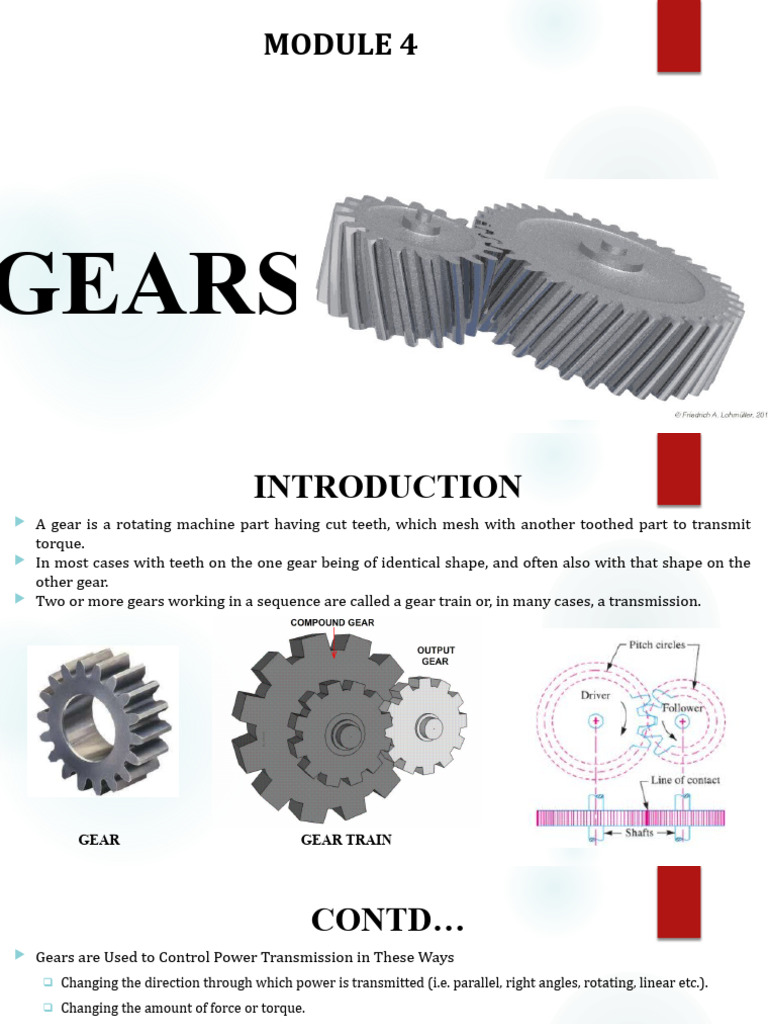 Module 4 Gears | Download Free PDF | Gear | Mechanical Engineering