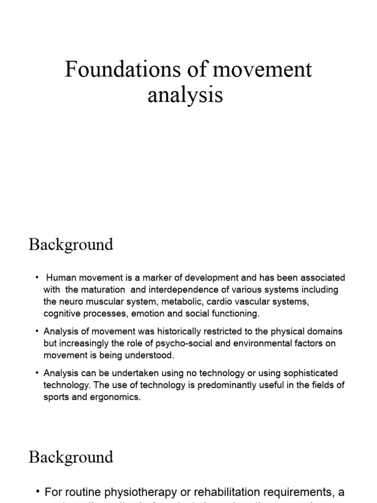 Foundations of Movement Analysis | PDF | Risk | Physical Therapy