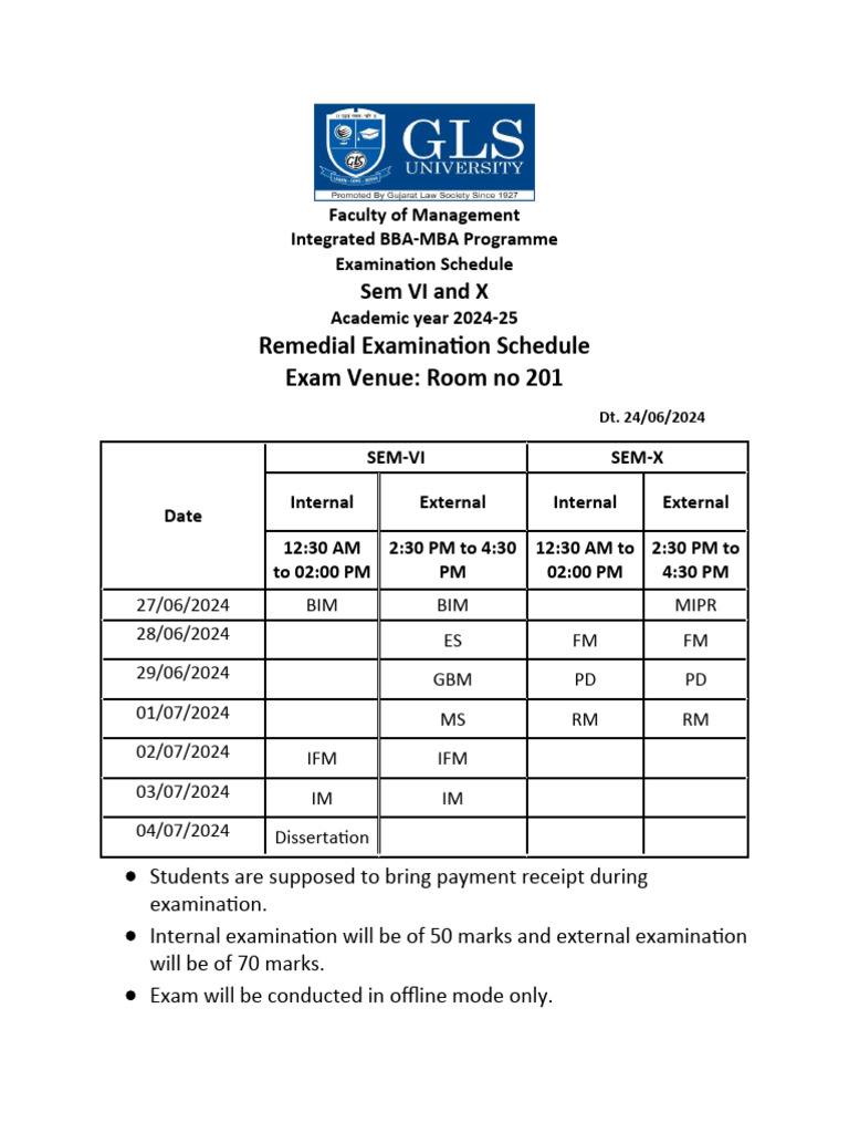 Remedial Timetable - Student | PDF