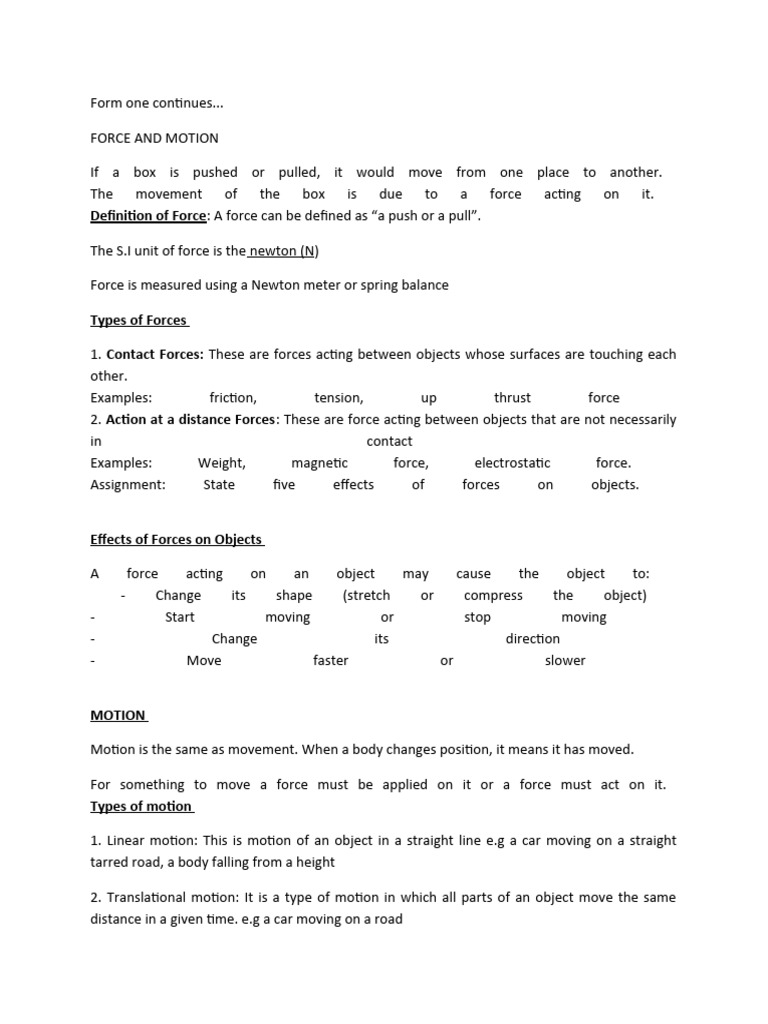 Form One Physics contin-WPS Office | PDF