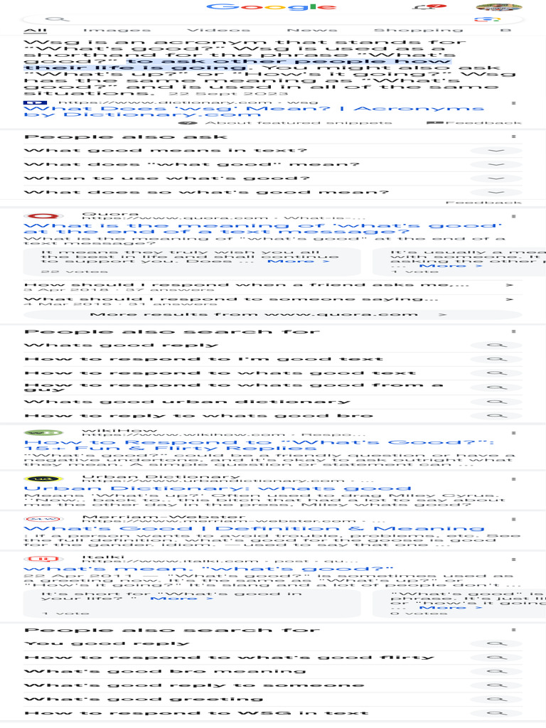 Whats Good Meaning in Chat - Google Search | PDF | Lexicology