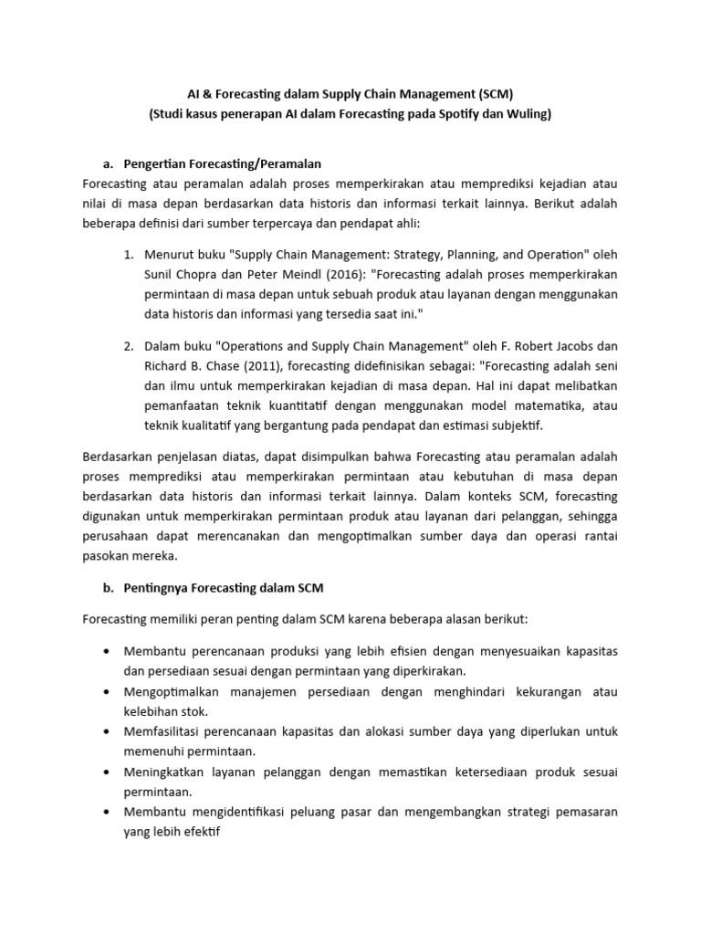 Forecasting (SCM) - Kel 2 | PDF | Bisnis