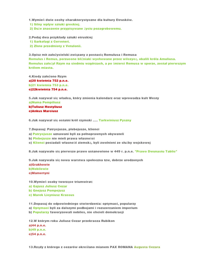 Odpowiedzi Na Historie | PDF