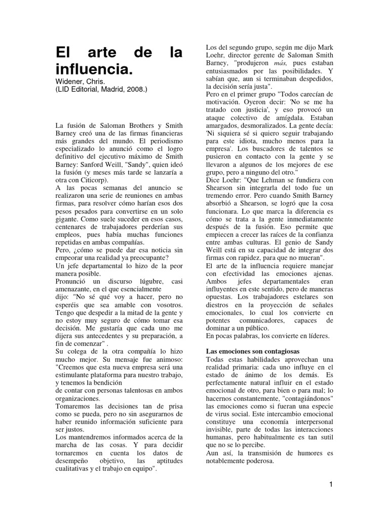 Las Artes de La Influencia 28parte 4 Los Cuatro Estados... 29 ...