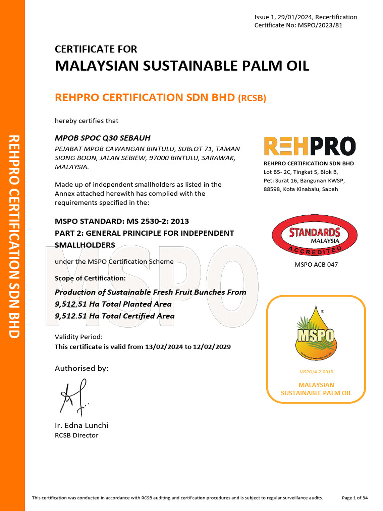 Recertificate Certificate - 2024-05-27 14 21 55 | PDF | Geodesy | Palm Oil
