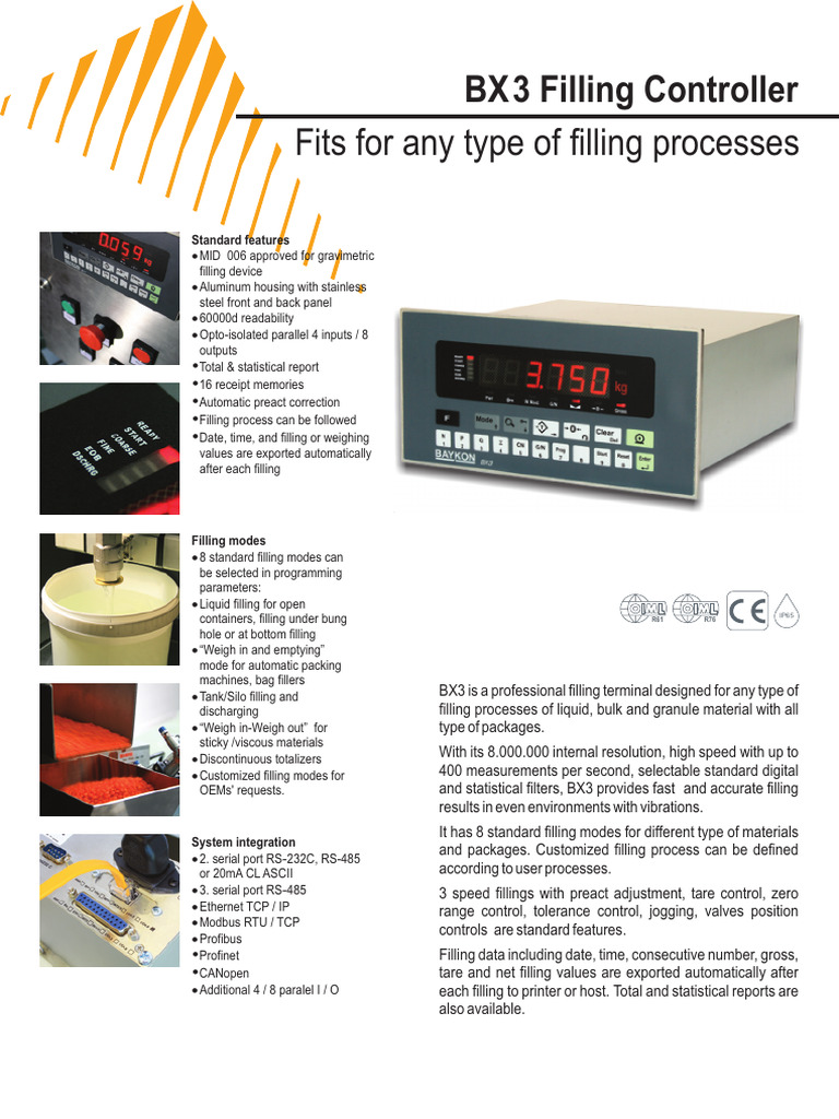 BX3 Filling Controller Fits For Any Type of Filling Processes | PDF ...