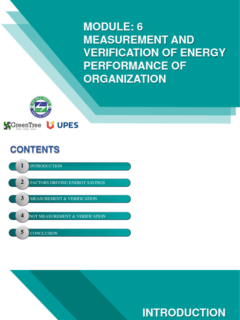 Module - 6 Measurement and Verification | PDF | Energy Conservation ...