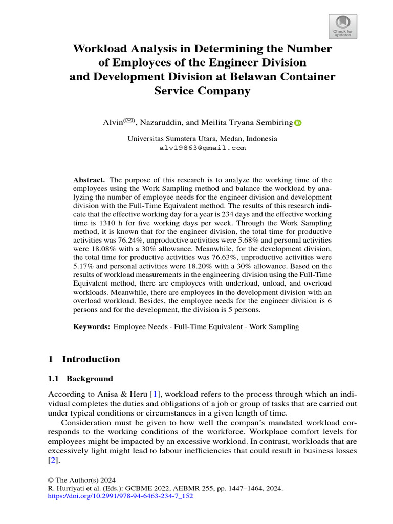Workload Analysis in Determining The Number | PDF | Methodology | Workload