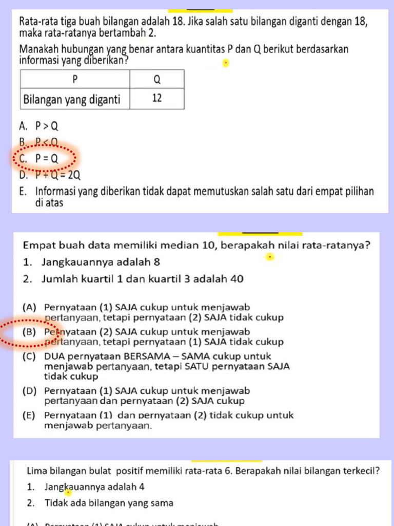 Lat Utbk TPS (Statiska) 1 | PDF