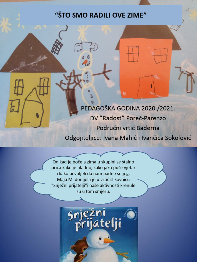 Sto Smo Radili Ove Zime PV Baderna Vrticka Skupina | PDF