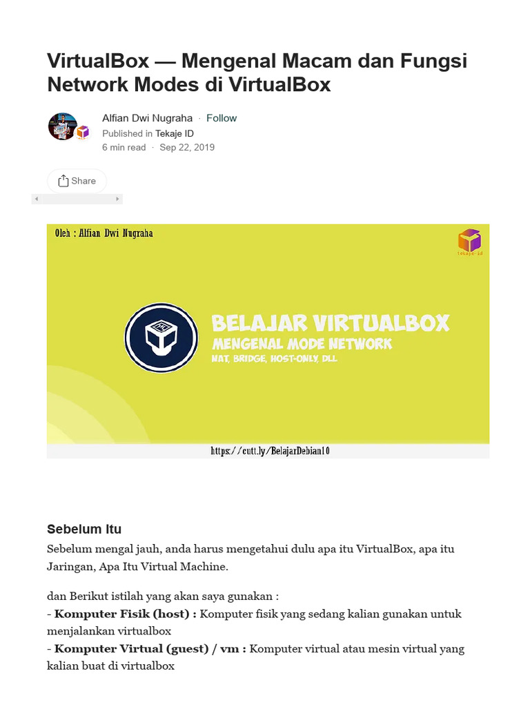 VirtualBox - Mengenal Macam Dan Fungsi Network Modes Di VirtualBox | PDF | Komputer