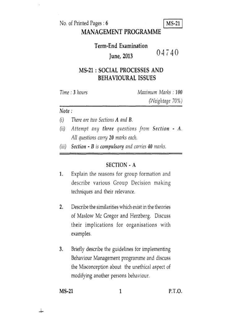 MS 21 | PDF | Social Psychology | Behavioural Sciences
