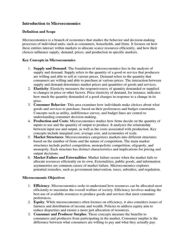 Introduction To Microeconomics | PDF | Microeconomics | Demand