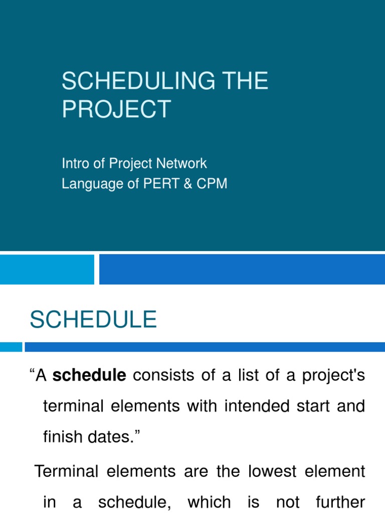 Scheduling The Project | PDF | Projects | Systems Engineering