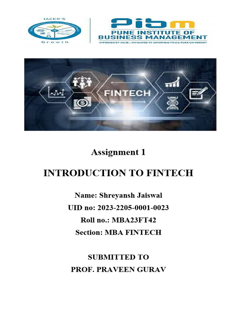 Assignment1_Introduction_to_Fintech | PDF | Usability | Consumer Behaviour
