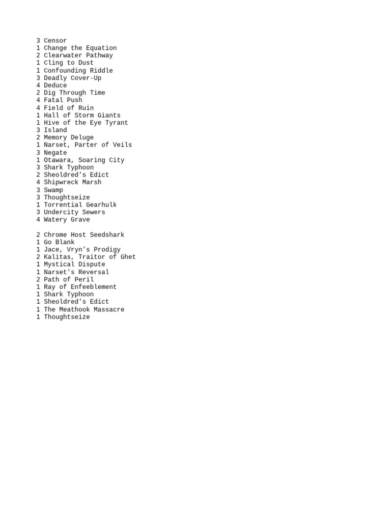 Dimir Control Precon Overview | PDF