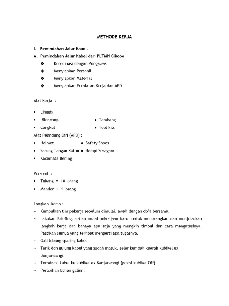 Metode Kerja | PDF