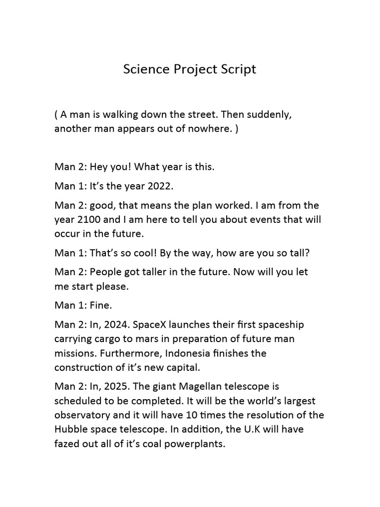 Science Project Script | PDF | Nasa | Spacecraft