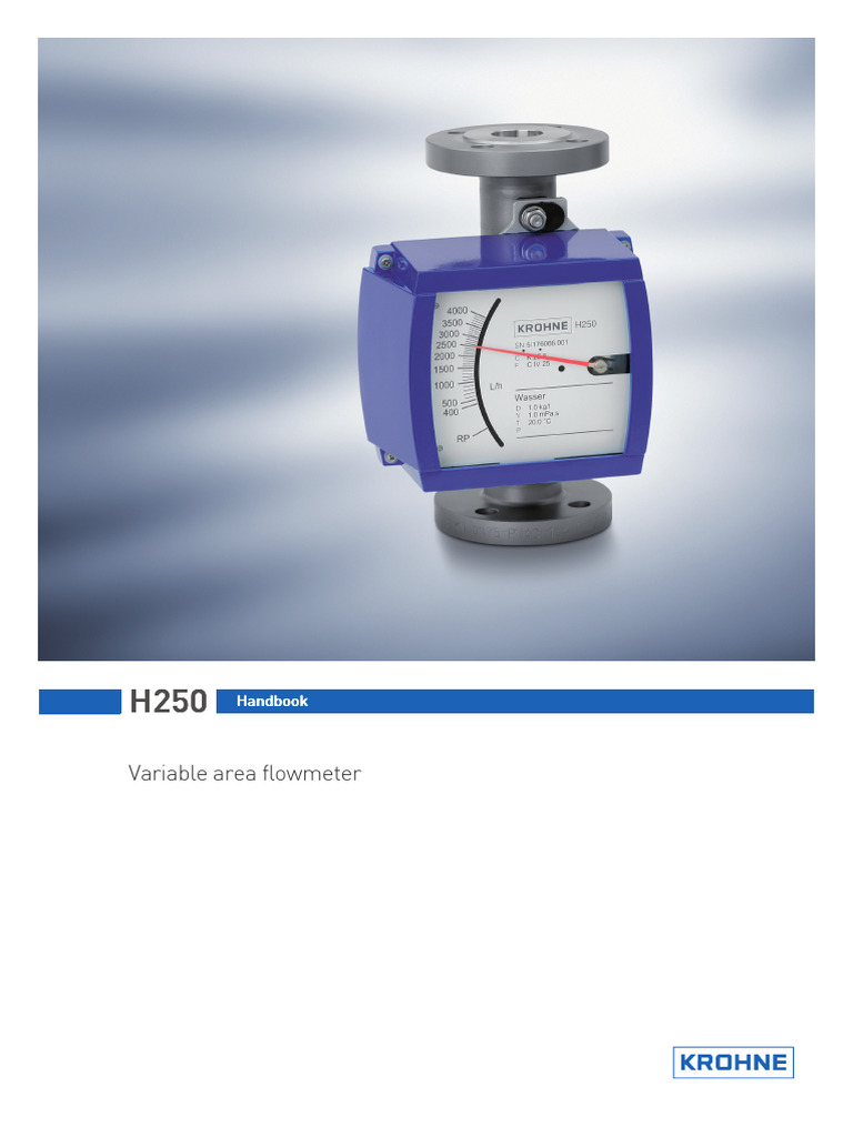 H250 Variable Area Flowmeter Handbook | PDF | Power Supply | Flow ...