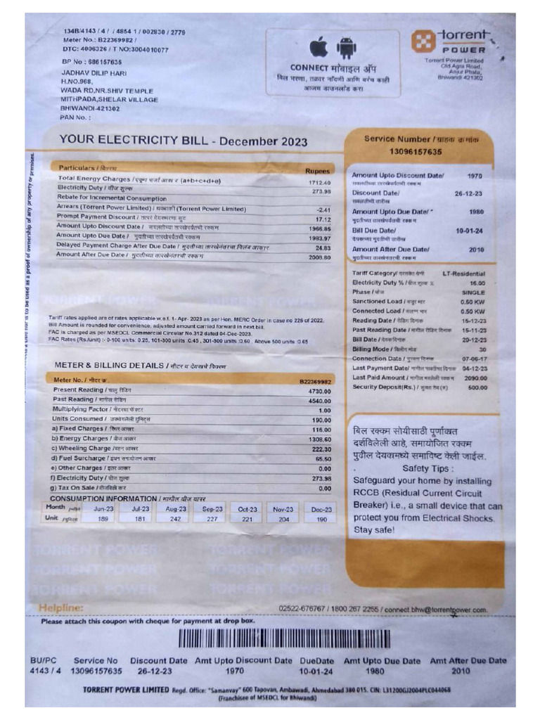 Electricity Bill | PDF