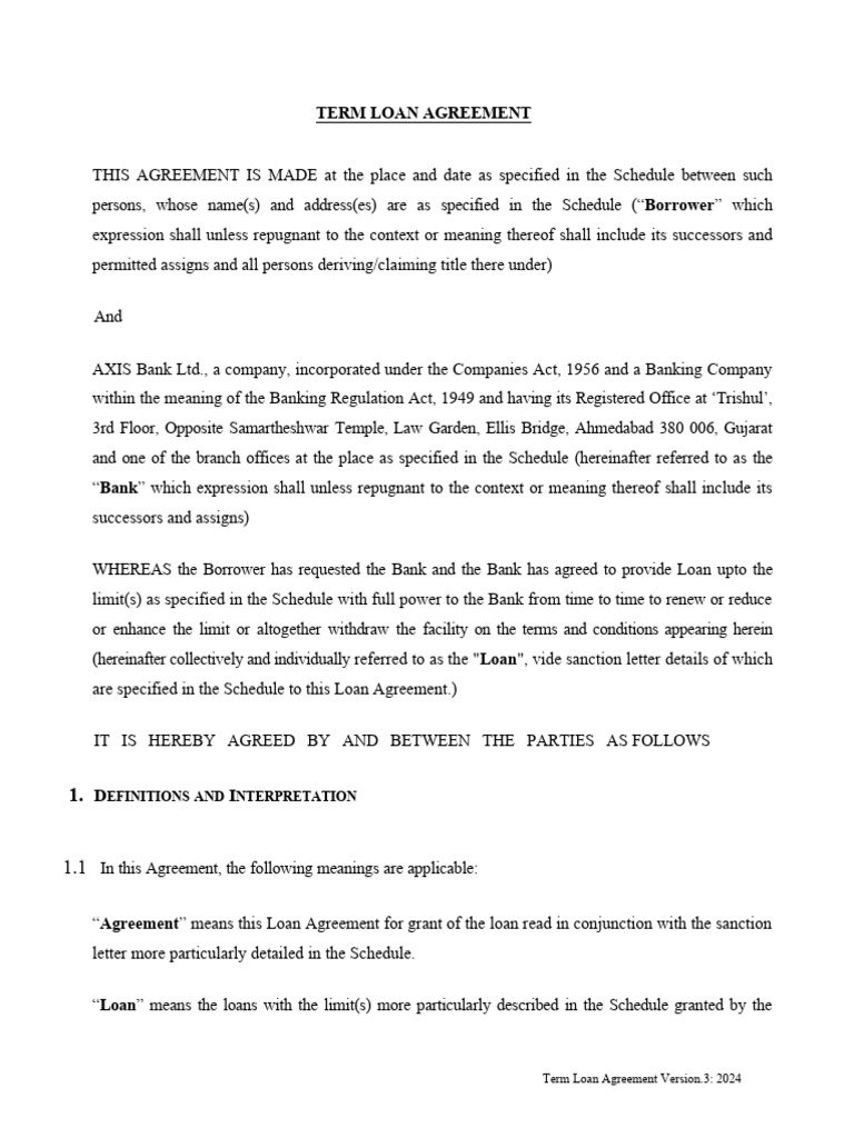 Gss Term Loan Agreement CCD 5 | PDF | Loans | Banks
