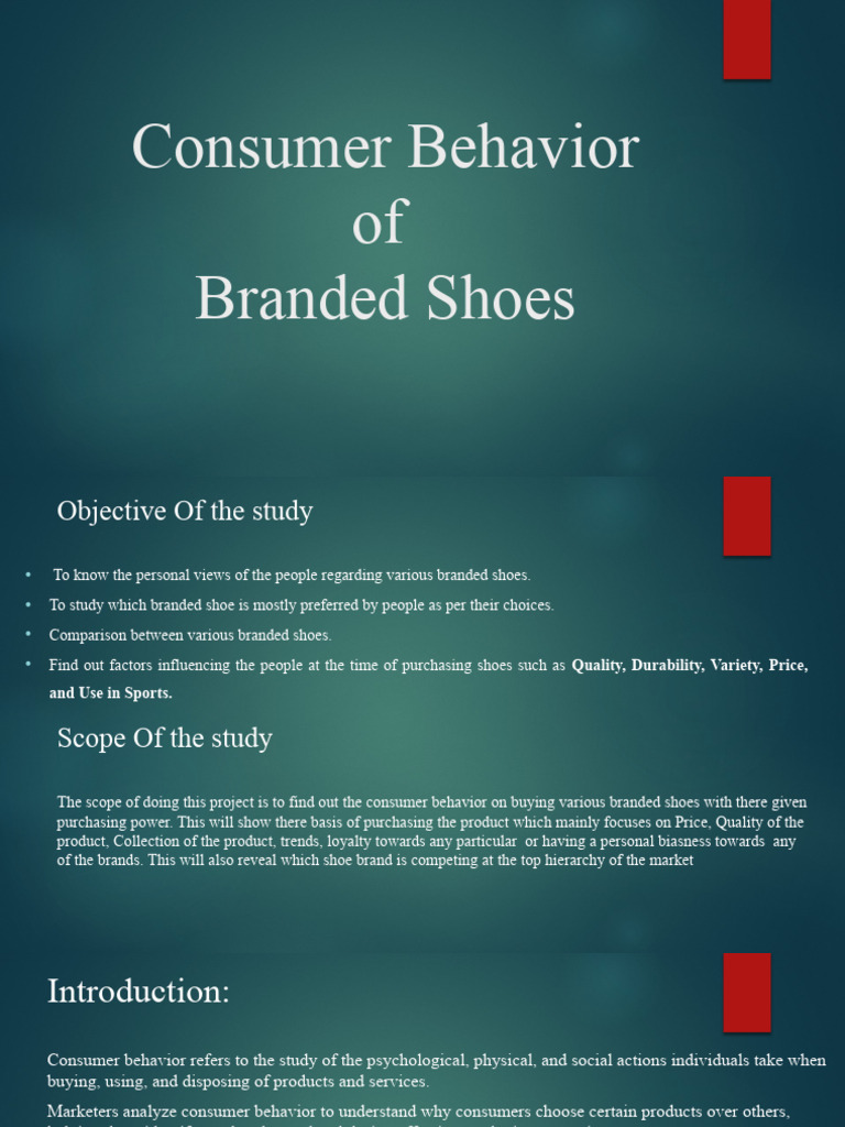 Consumer Behaviour On Branded Shoes | PDF | Consumer Behaviour | Behavior