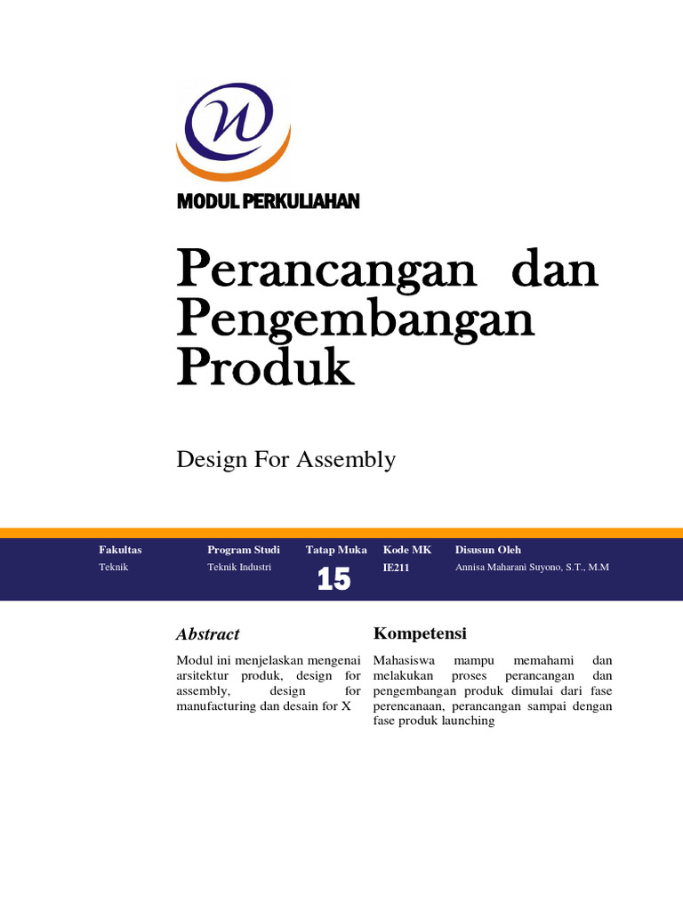 Design For Assembly | PDF | Seni
