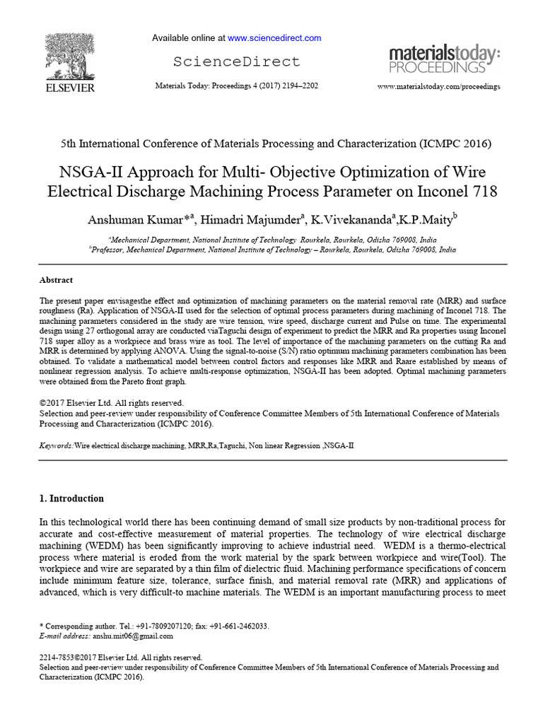 NSGA and Taguchi | PDF | Signal To Noise Ratio | Regression Analysis