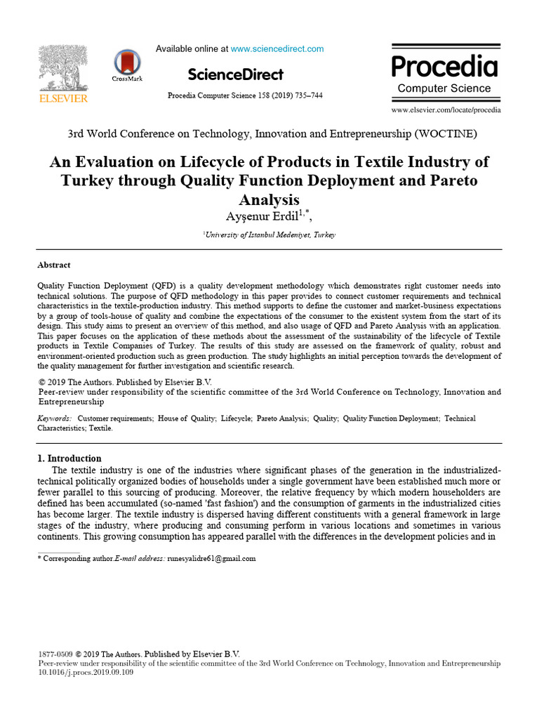 An Evaluation On Lifecycle of Products in Textile | PDF | Life Cycle ...