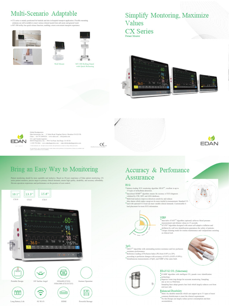 Patient Monitor Catalogue | PDF | Monitoring (Medicine) | Blood Pressure