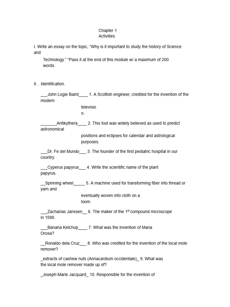 Chapter 1 Activities A. | PDF | Young Adult