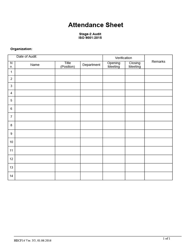 Stage 2 Attendance | PDF | Finance & Money Management